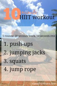 10 minute HIIT workout for beginners • Views From Here