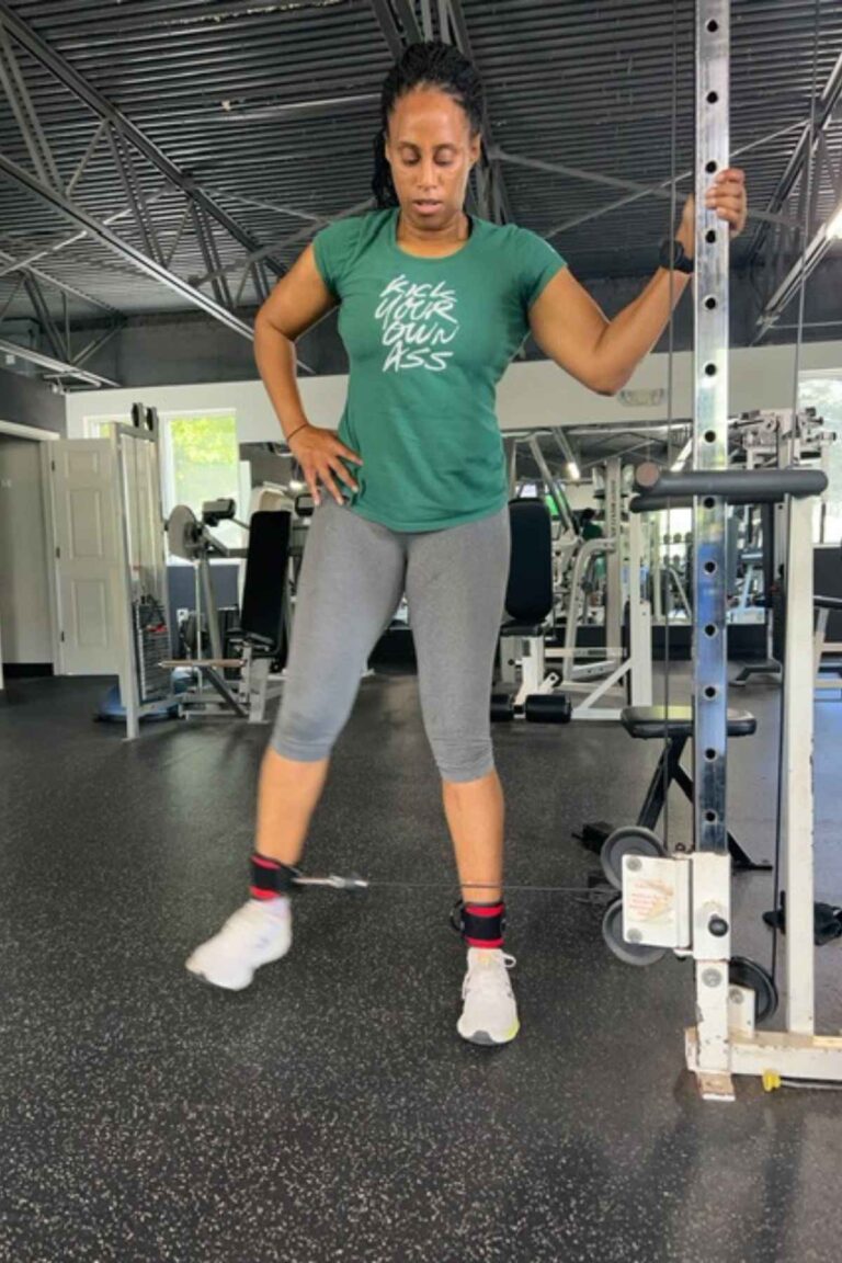 Top cable leg exercises with ankle straps • Views From Here